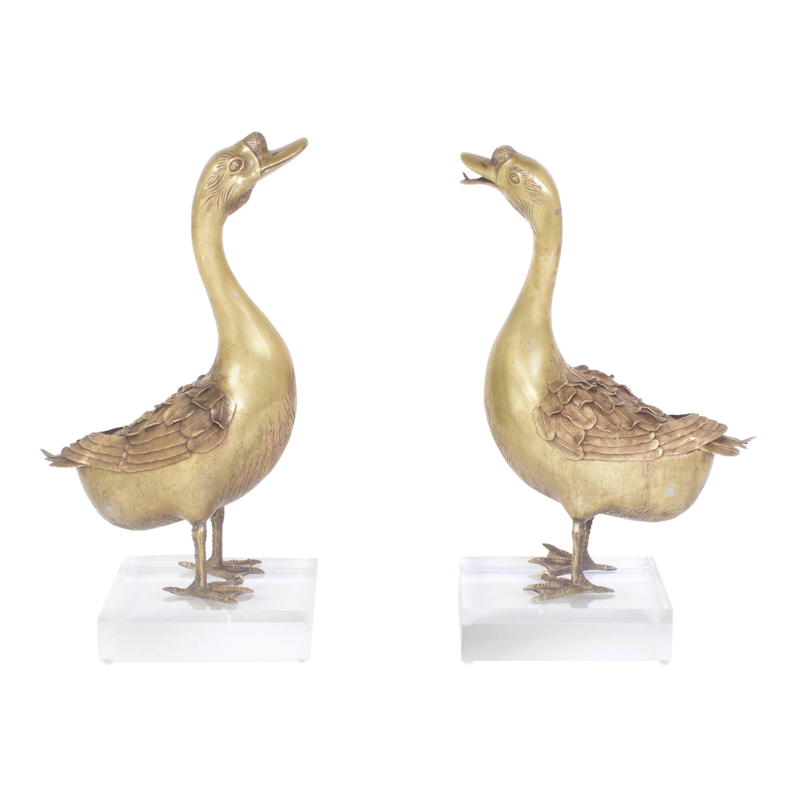 Bronze Geese - A Pair | Chairish