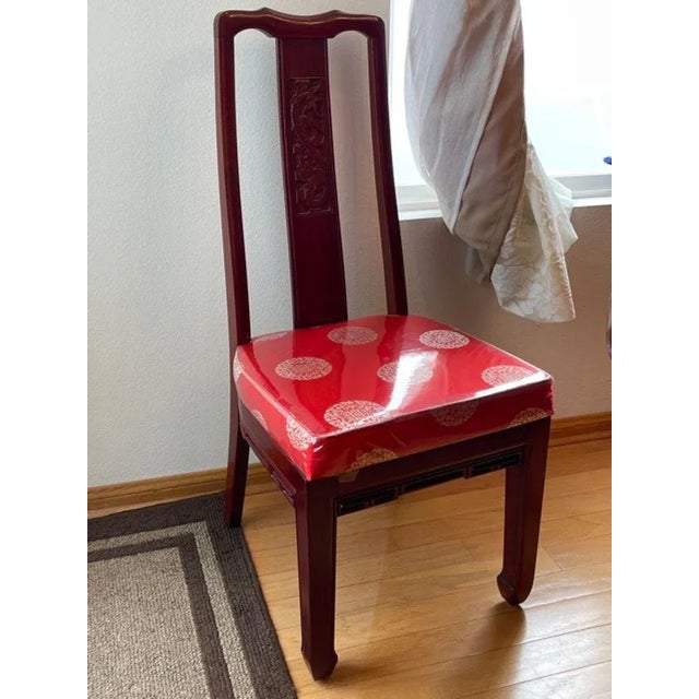 Nine Piece Chinese Oval Dining Table With a Set of Eight Side Chairs ...