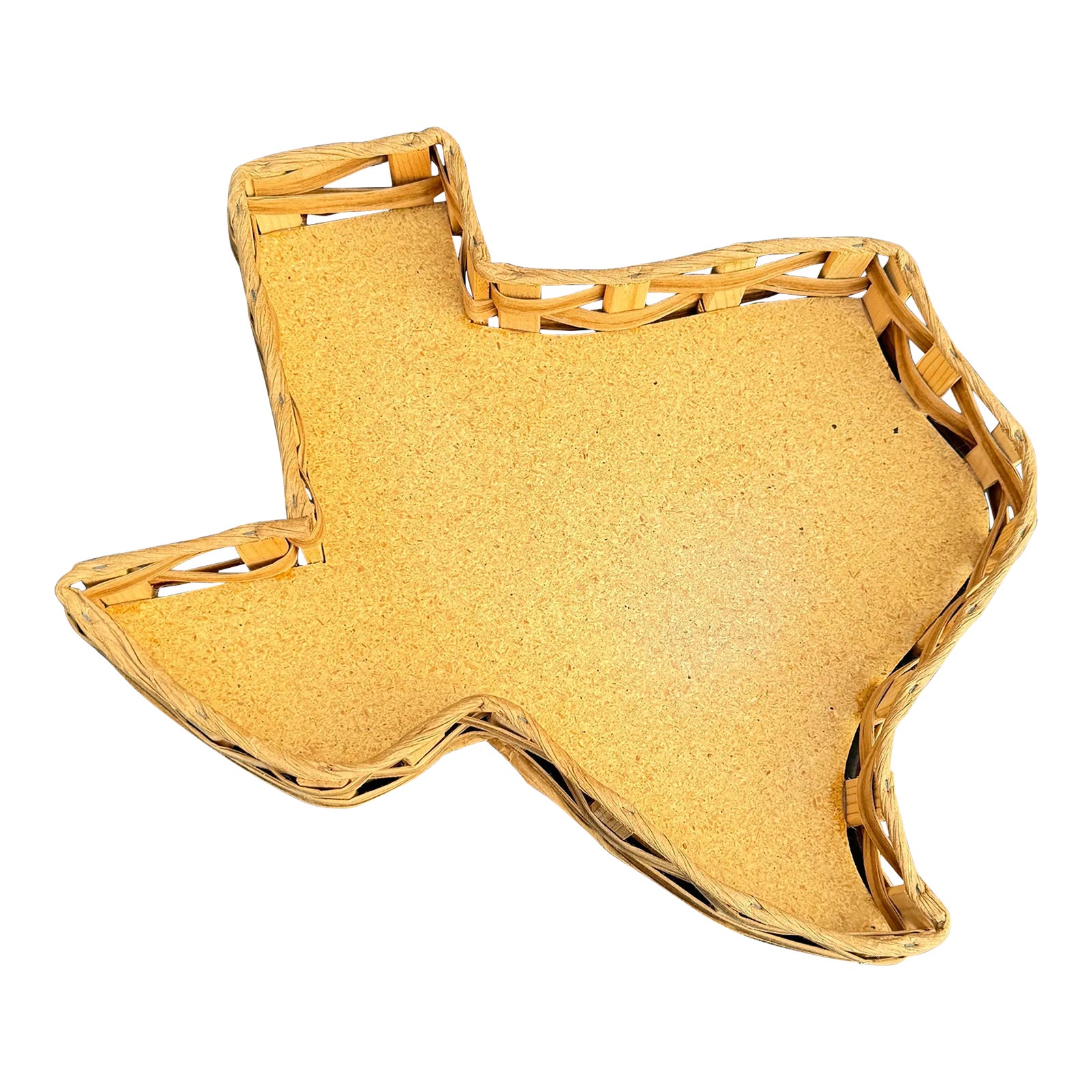 Contemporary Cork and Wicker Texas Tray | Chairish