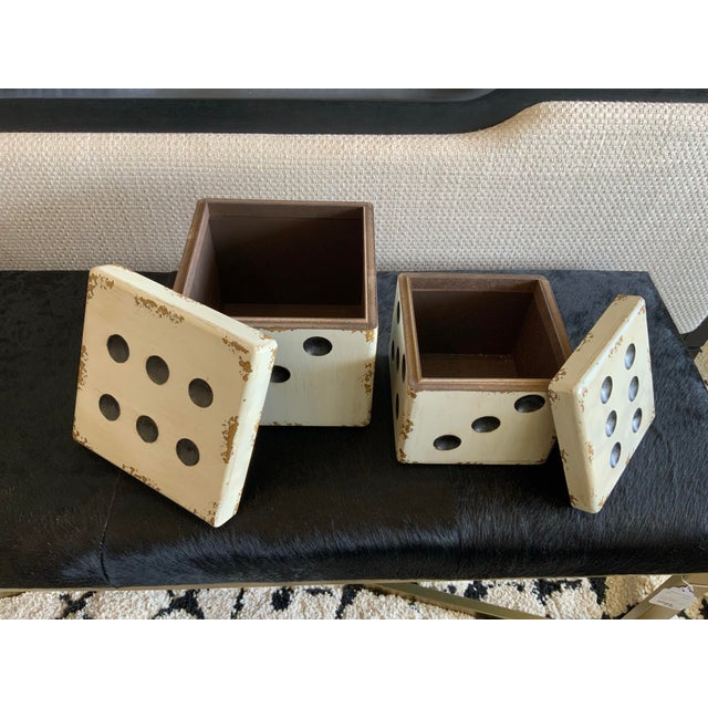 Pair of Wooden Dice Boxes | Chairish