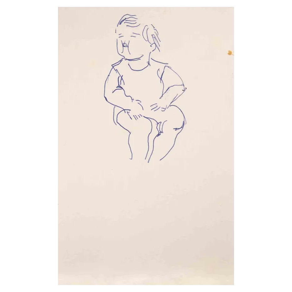 Reynold Arnould, Child, Ink Drawing, Mid-20th Century | Chairish