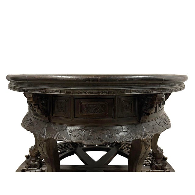 19th Century Antique Chinese Hand Carved Half Moon Tables - Set of 2 ...