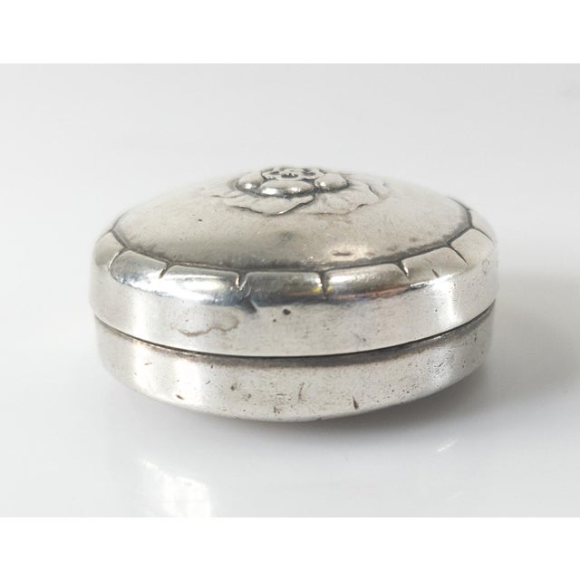 Mid 20th Century Danish Sterling Silver Pill Box by Georg Jensen | Chairish