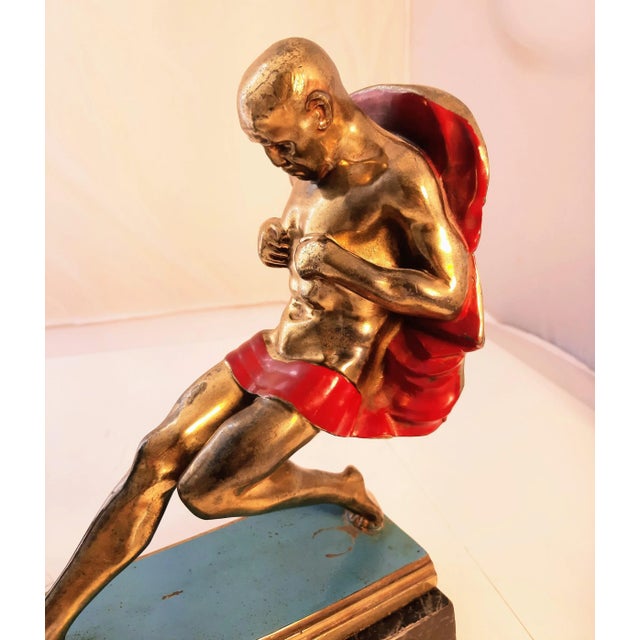 Vintage Art Deco Painted Muscle Male Men Figurine Bookends | Chairish