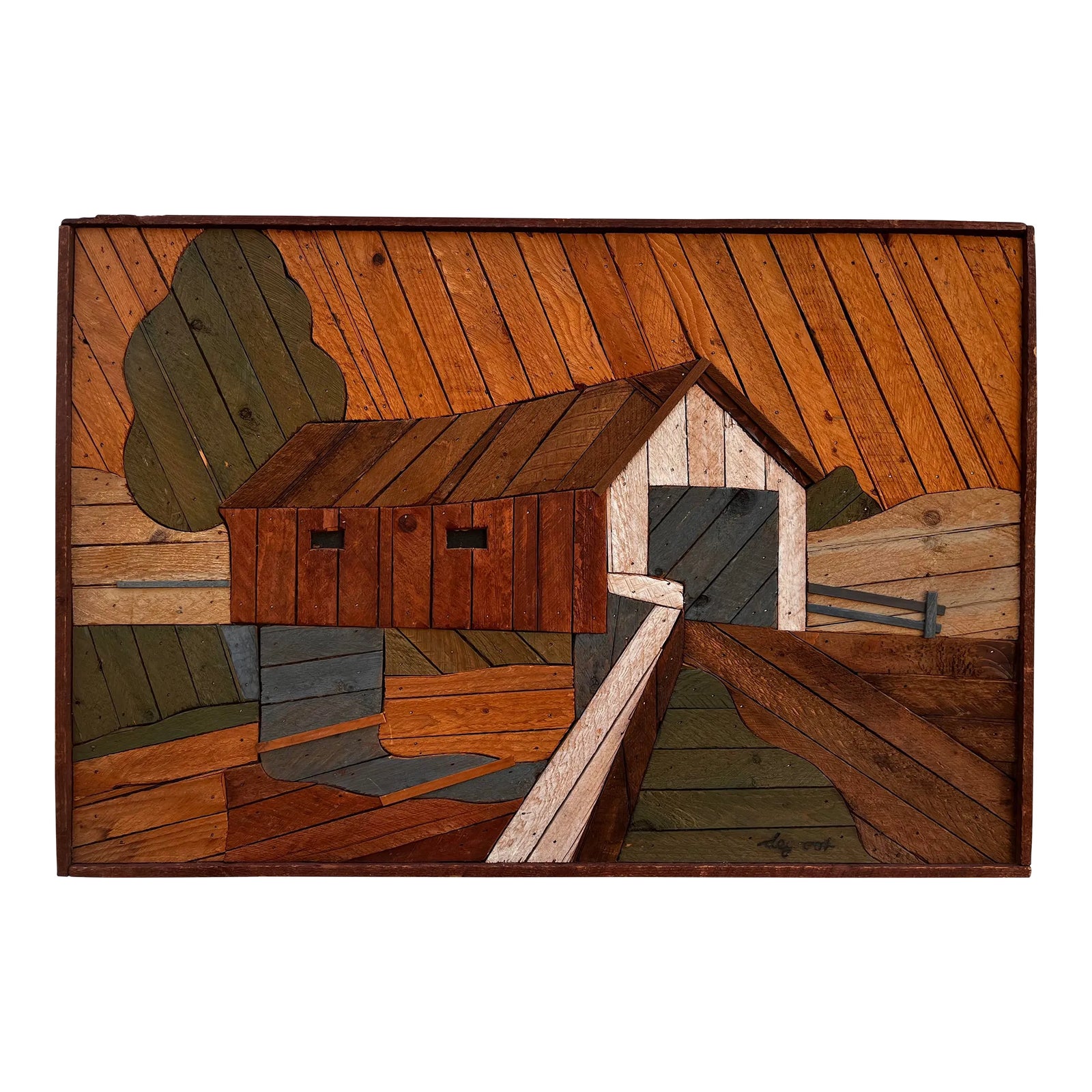 Vintage Original Theodore DeGroot Lath Folk Wall Art Signed by the ...