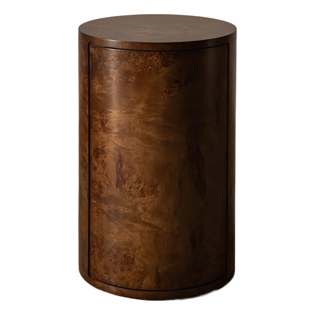 Vernier Round Side Table Tabac, Left | Chairish