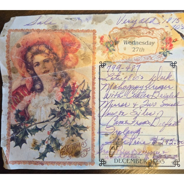 Late 19th Century Dark Mahogany Locking Dresser Beveled Mirrors | Chairish