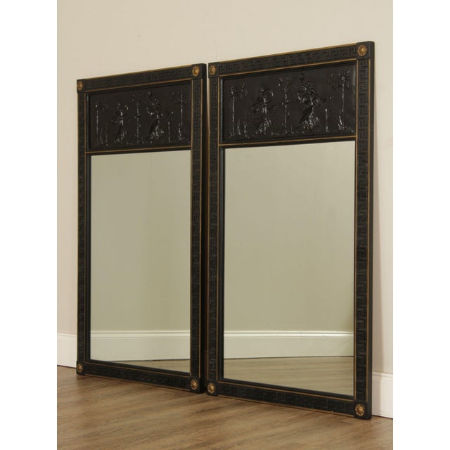 Mid 20th Century Regency Style Neoclassical Greek Key Ebonized Wall ...