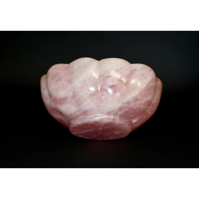 Late 20th Century Rose Quartz Lotus Bowl | Chairish