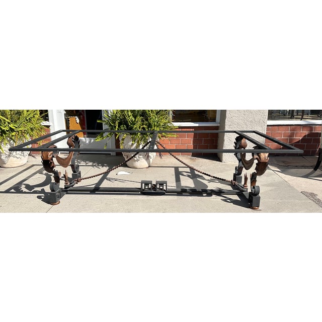 Huge Formations Furniture Wrought Iron & Gilt Metal 10’ Mahogany Dining ...