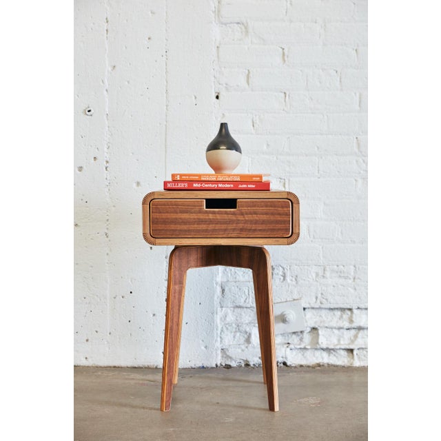 Mid-Century Modern End Table With Drawer - 25" - Walnut | Chairish