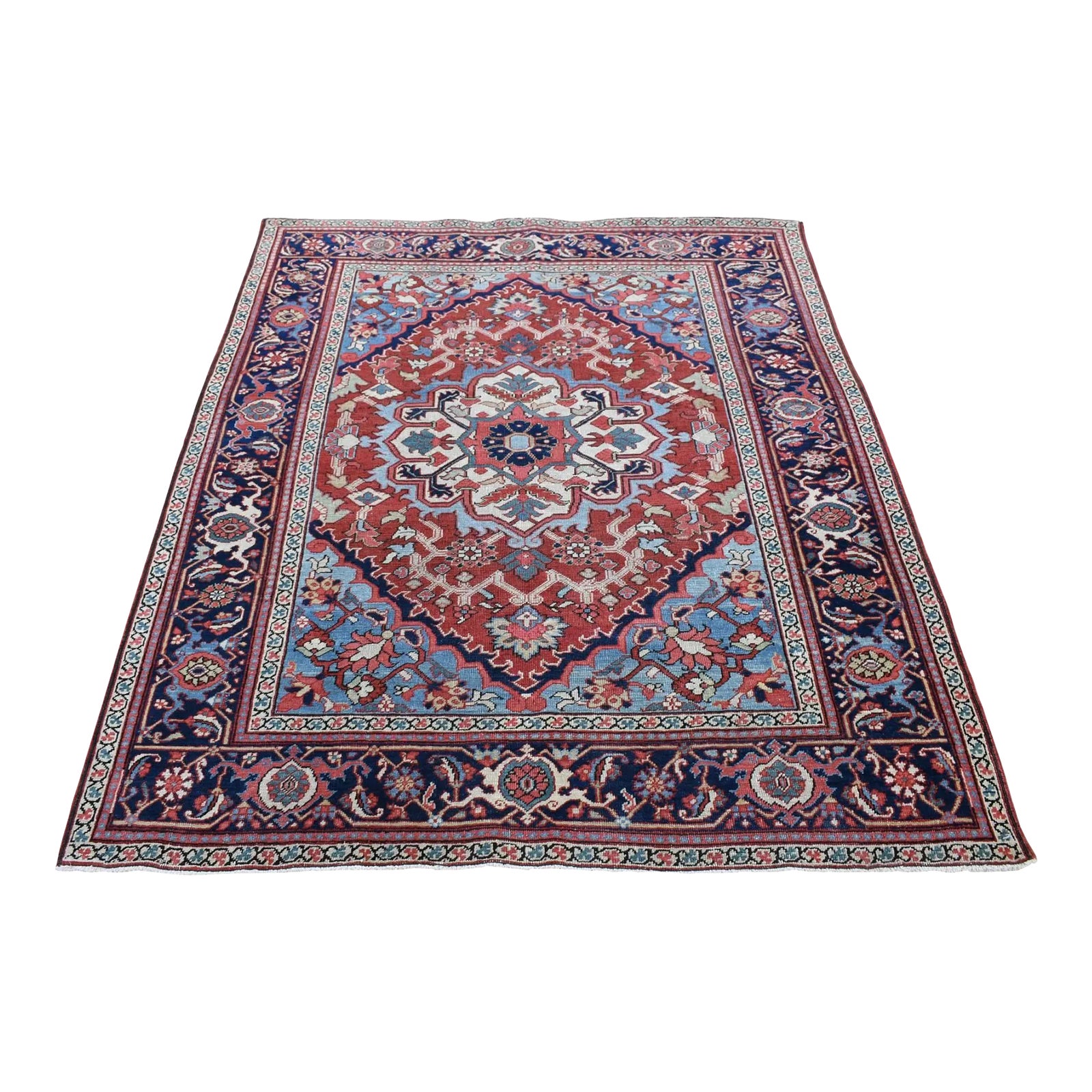 1910s Red Antique Persian Rug | Chairish