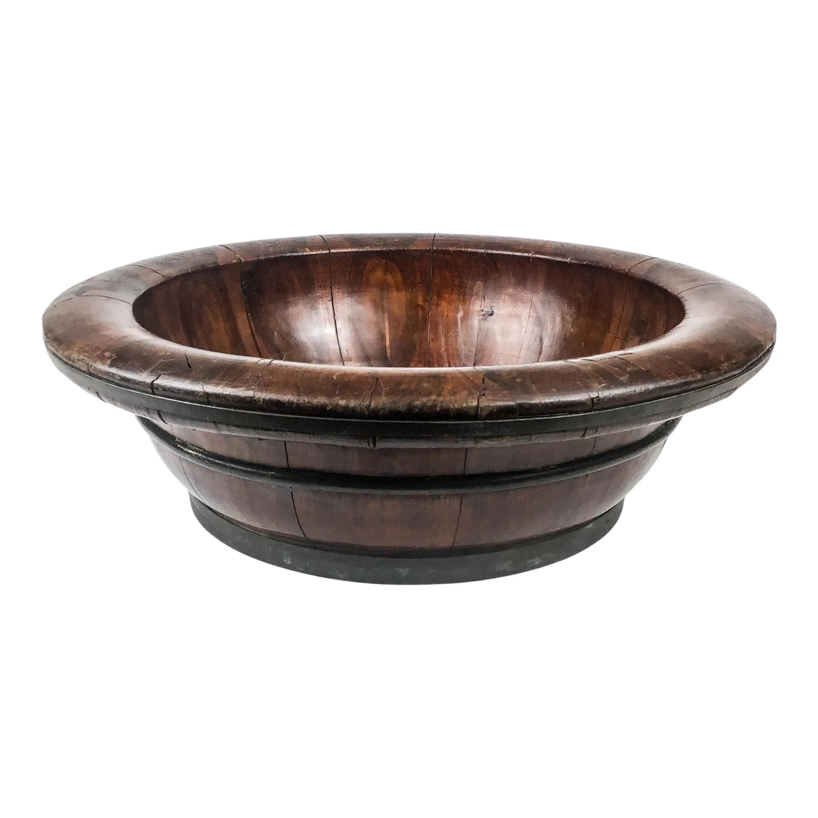 Antique Chinese Wood Rice Bucket | Chairish