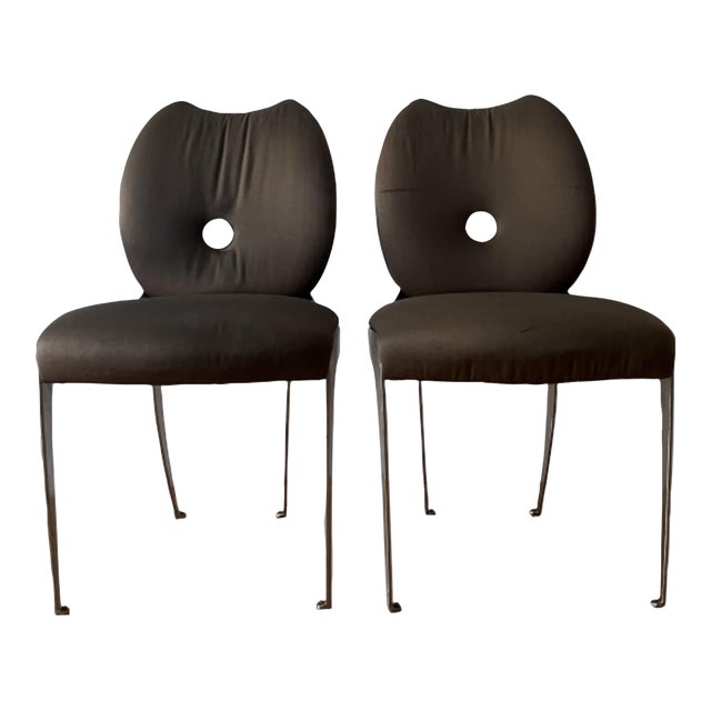 Modern Custom Metal Frame Chairs - Set of 2 | Chairish