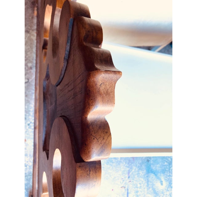 1960s Solid Walnut Full Size Headboard Sculpted European Crests and ...