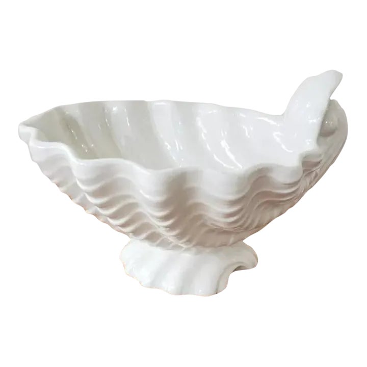 Vintage Porcelain Seashell Bowl, Made in Italy | Chairish