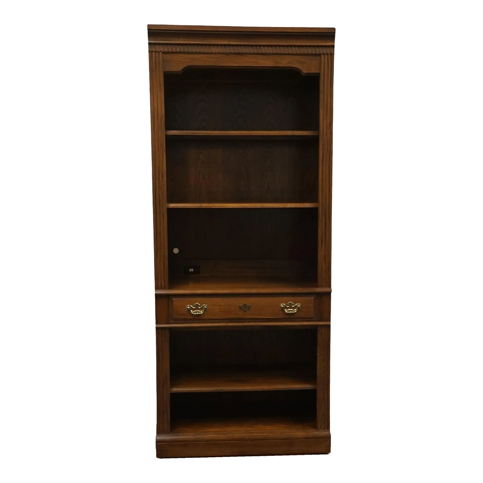 Hammary Furniture American Traditional Solid Oak 32" Lighted Open ...