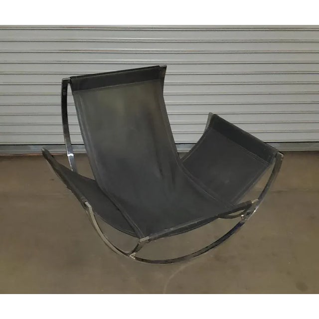 1970s Vintage Italian Curved Chrome Lounge Chair Attributed To Milo ...