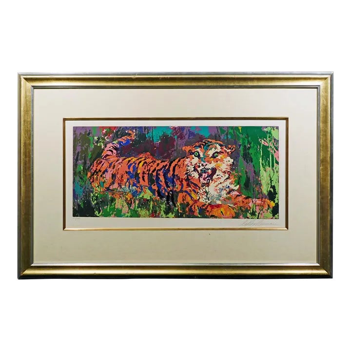 LeRoy Neiman Young Tiger Custom Framed Original Serigraph | Chairish