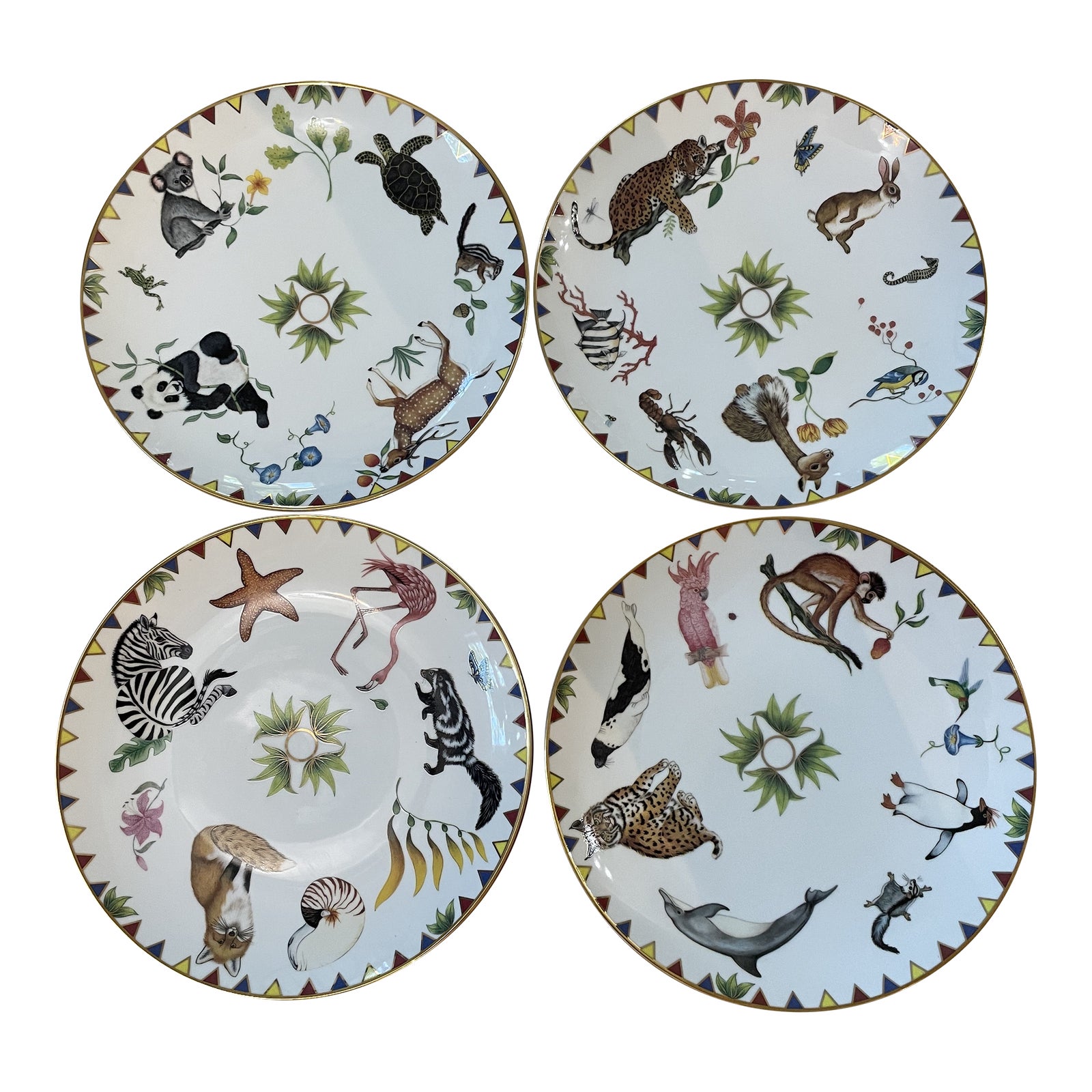 1998 Lynn Chase Hand Painted “Harmony” Salad Plates - a Set of 4 | Chairish