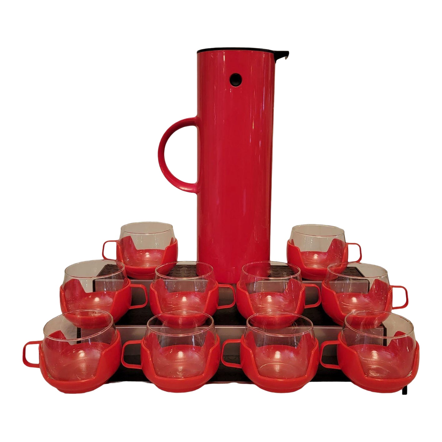 1970s Danish Erik Magnussen Thermos & Cup Set- 11 Pieces | Chairish
