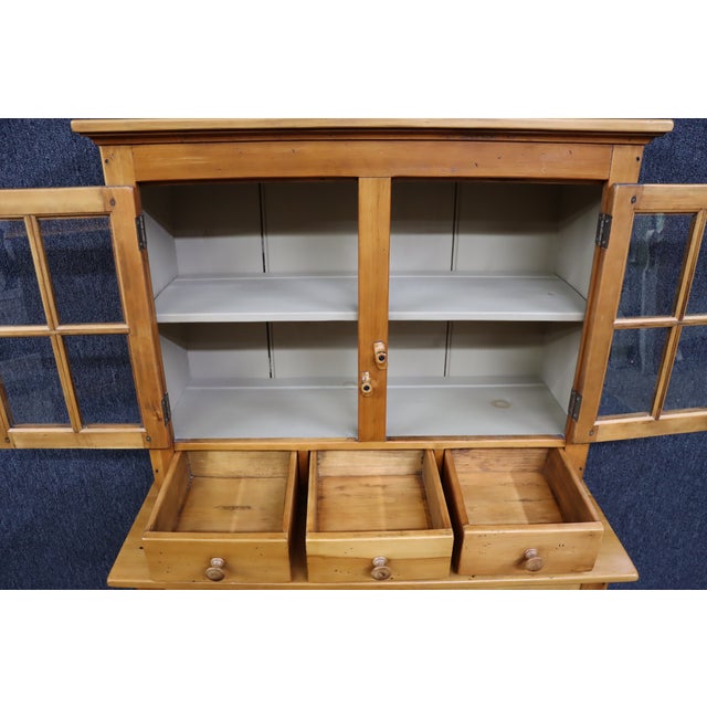 Bench-Made Pine Stepback Hutch | Chairish