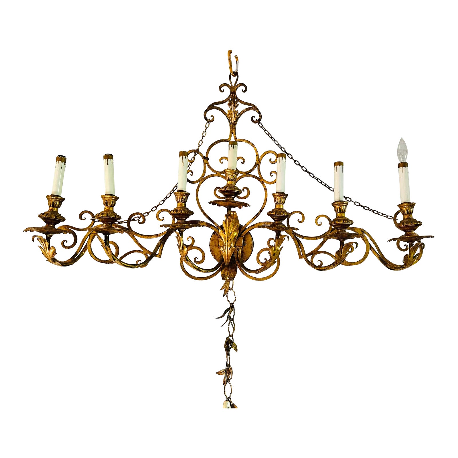 1950s Italian Tole Seven Lights Sconce | Chairish