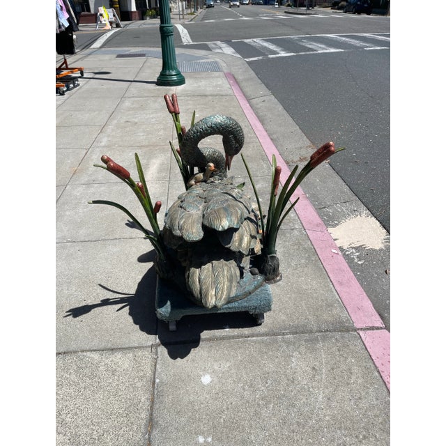 Bronze Swan Sculpture Table Base by Castano 44" | Chairish