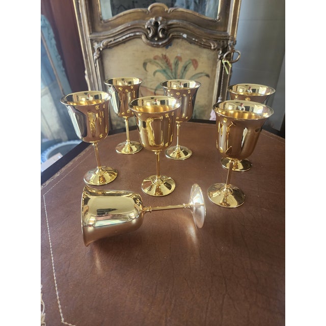 24k Gold Plated Goblets | Chairish