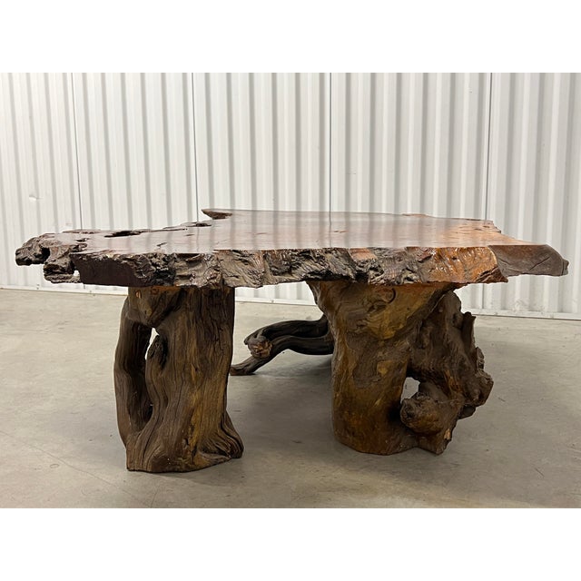 Vintage Burl Wood Root Live Edge Coffee Table | Chairish