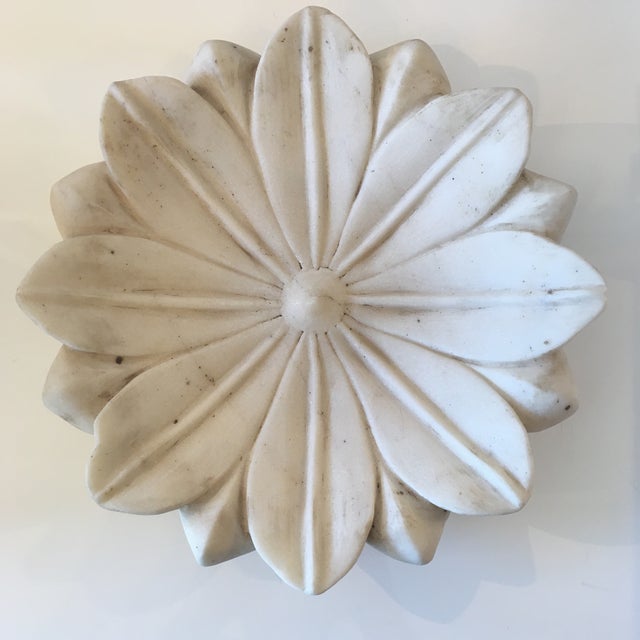 White Marble Lotus - Flower Hand - Made Plate | Chairish