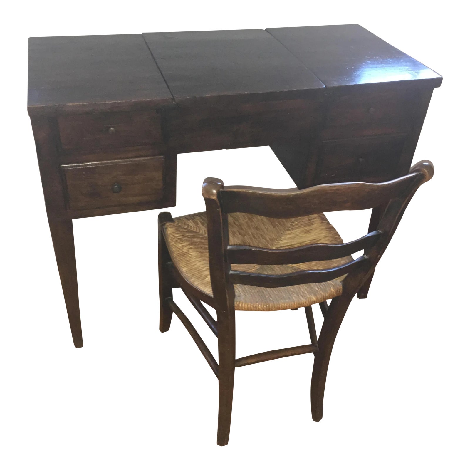 19th Century French Country Dressing Table and Chair - 2 Pieces | Chairish
