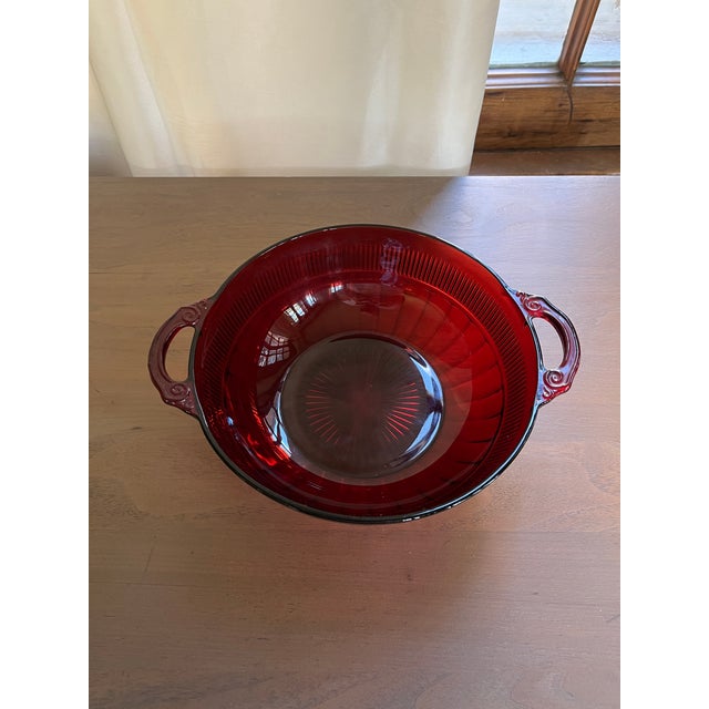 1930s Coronation Royal Ruby Red Bowl With Handles Depression Glass ...
