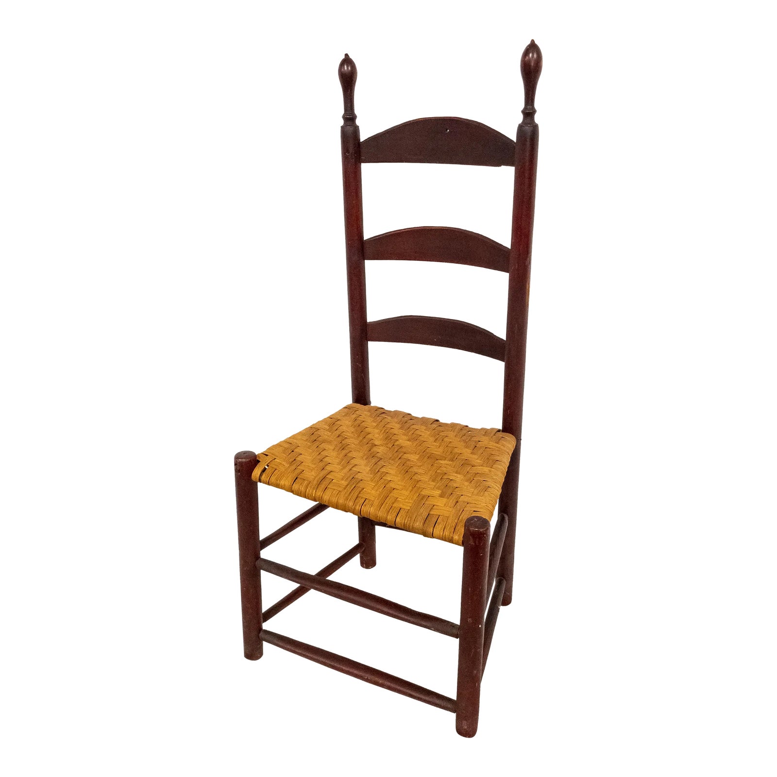 18th or 19th Century American Original Red Paint Ladderback Side Chair ...