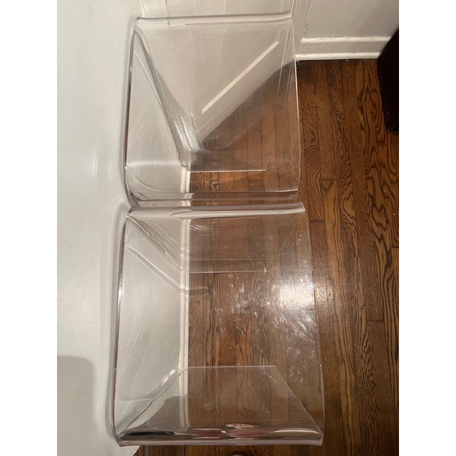 1980s Pair of Lucite Stands or Side Tables | Chairish