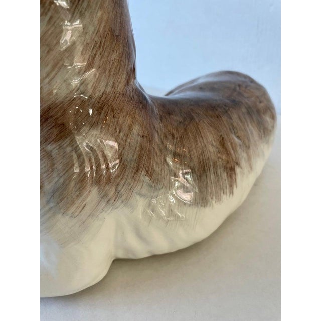 Artisan Ceramic Figure of a Reclining Cat | Chairish