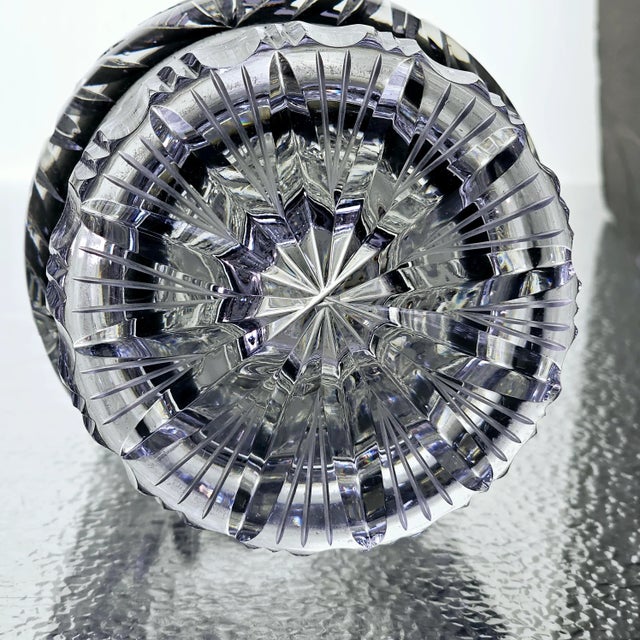 Brilliant Cut Lead Crystal Star Pinwheel Flower Vase | Chairish