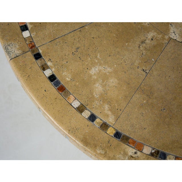 1990s Neoclassical Stone and Tile Composite Pedestal Center Table ...