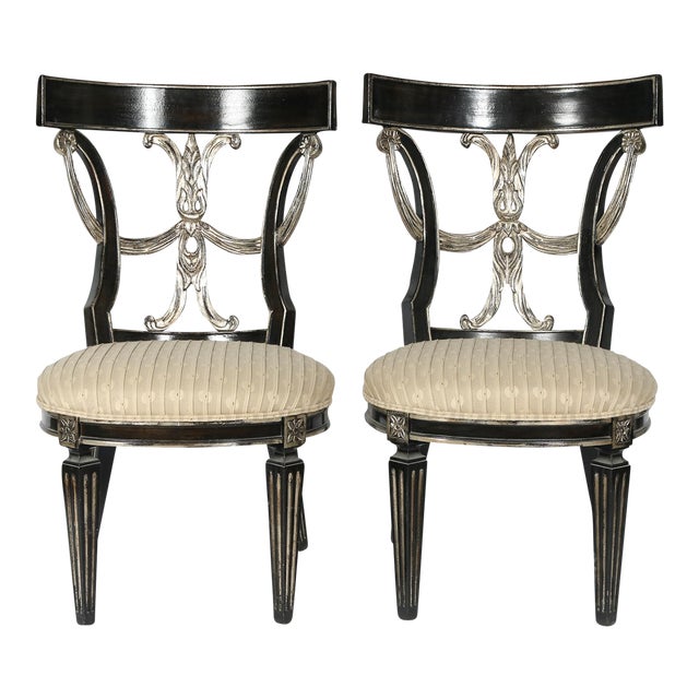 Ornate Jester Back Century Furniture Side Chairs- a Pair | Chairish