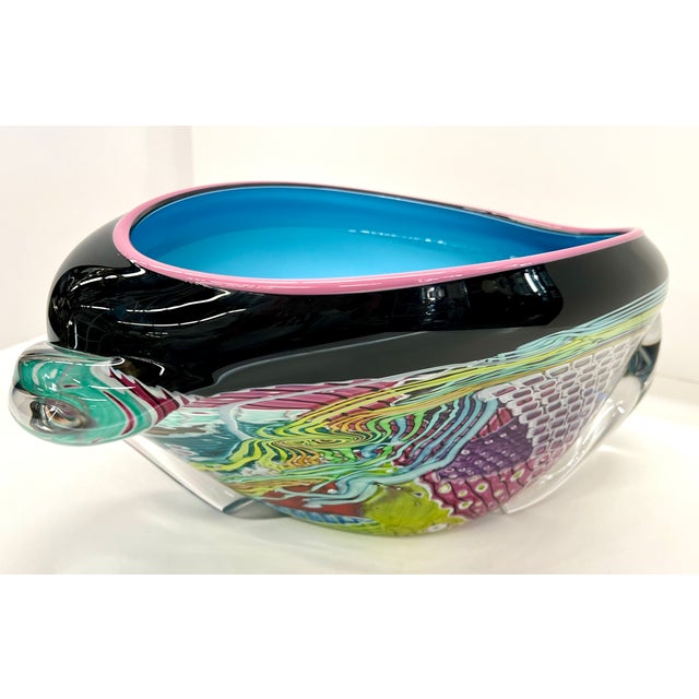 Vintage 1992 Oceanic Wave Series Hand-Blown Glass Vase by Peter ...