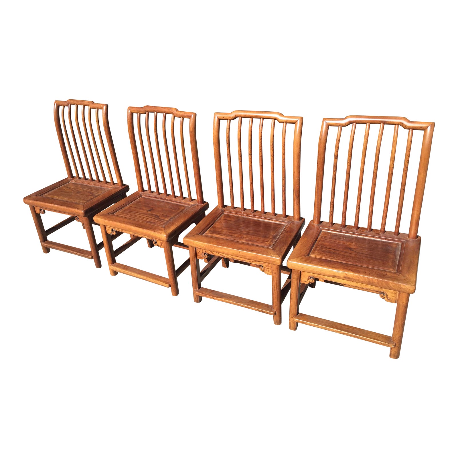 Antique Asian Tea Table Chairs - Set of 4 | Chairish