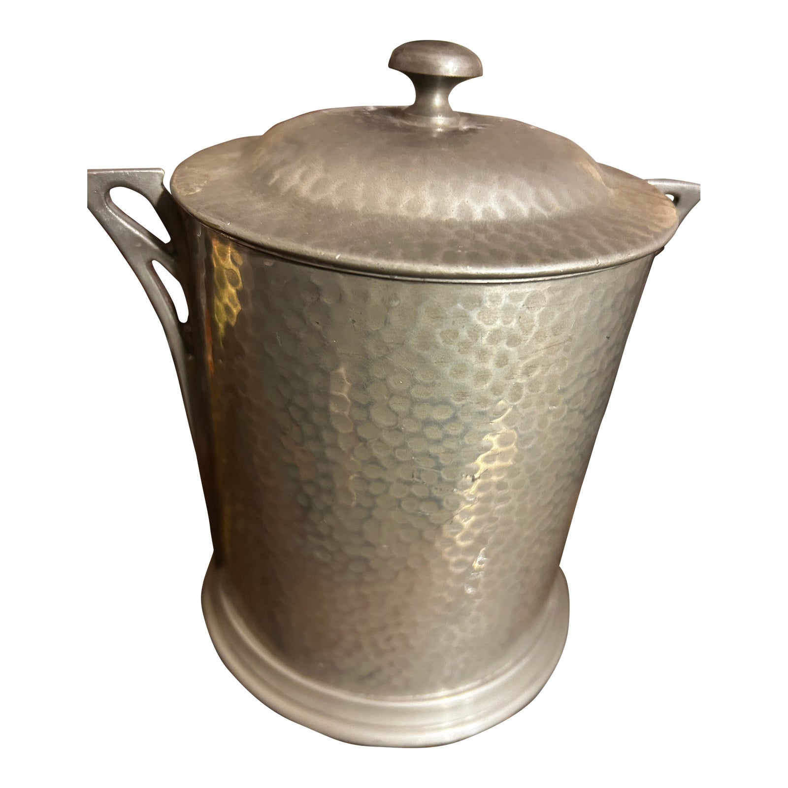 Late 19th Century James Dixon Cornish Pewter Ice Bucket With Lid | Chairish