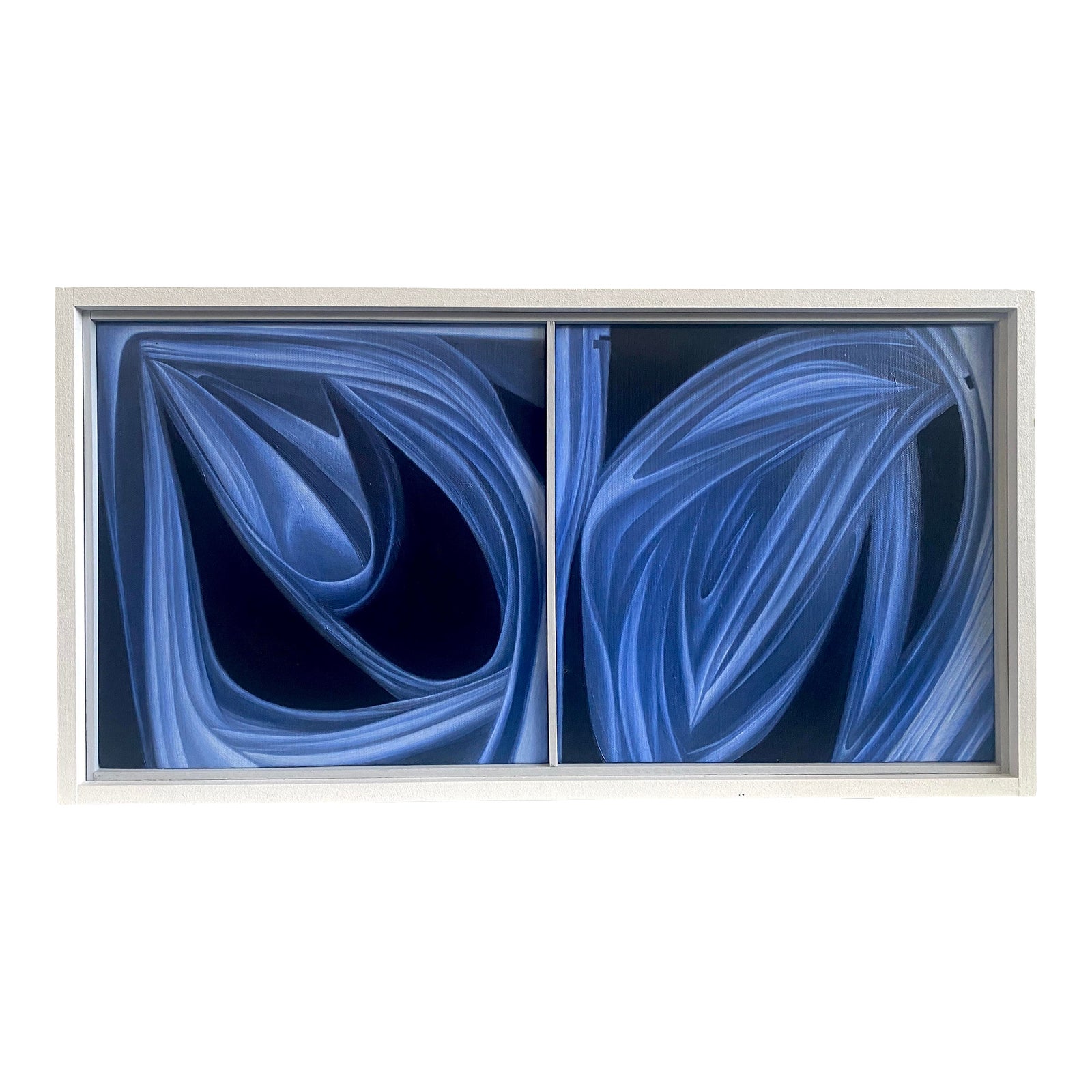 Contemporary Abstract Black and Blue Wisp Painting by Javier Chavira ...