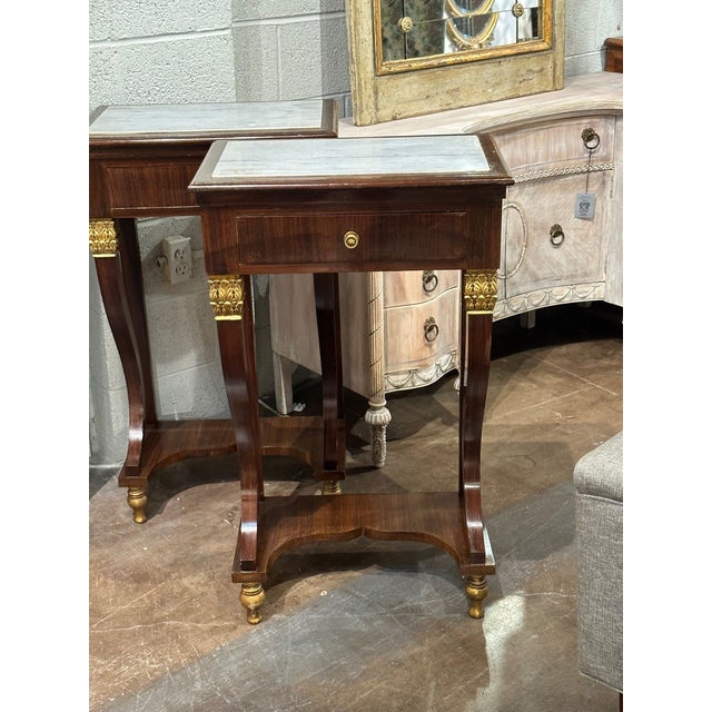 Pair of Italian Empire Side Tables | Chairish