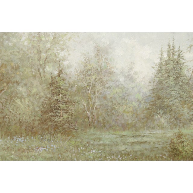 Hyun Bo Yoo 'Girl in Flower Field' Framed Oil Painting | Chairish