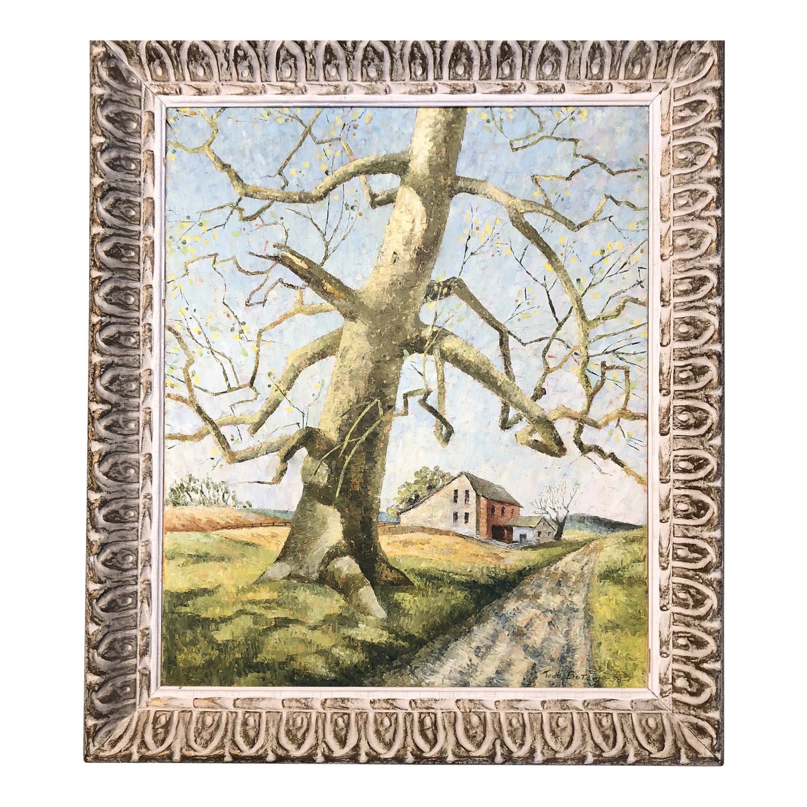 Vintage Original Todd Butler 1950’s Landscape Painting | Chairish