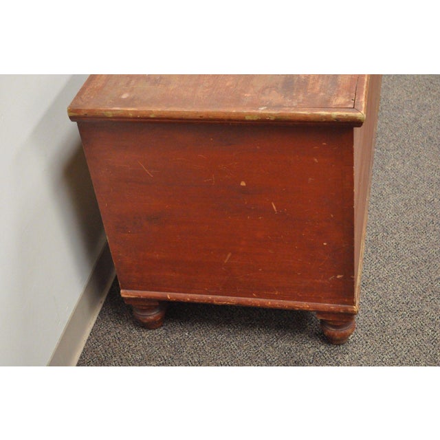 Antique Pennsylvania Dovetailed Red Painted Rustic Primitive Blanket ...