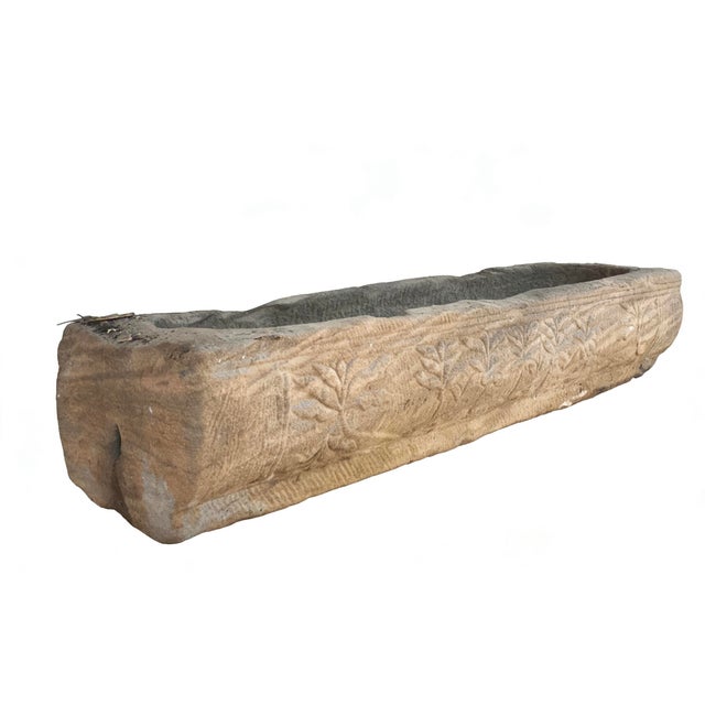 70" Inch Long Hand Chiseled Stone Trough 63 | Chairish