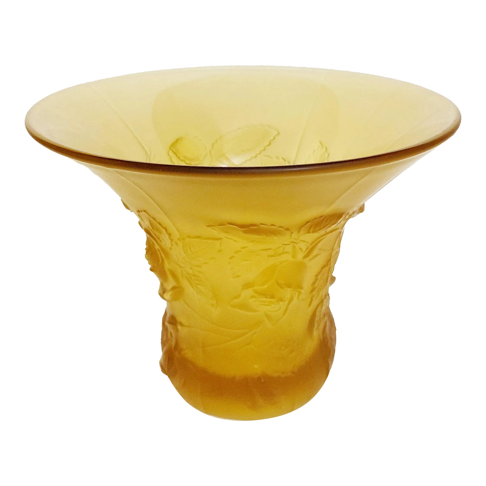 Barolac Glass Vase Pattern of Roses - Josef Inwald Glass ...