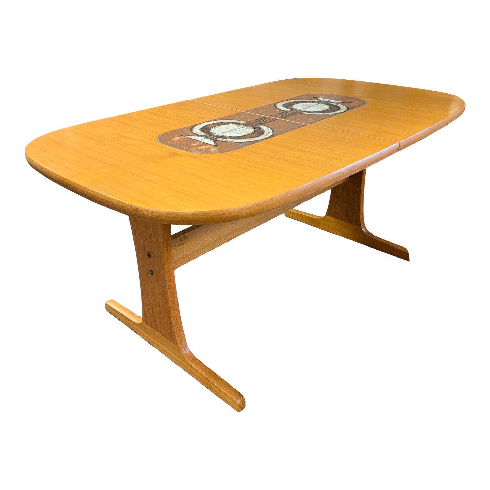 1970s Mid Century Danish Teak Tile Inlay Dining Table by Gangso Mobler ...